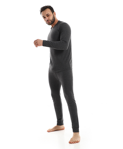 Mens Dark Gray Thermal Set - Comfortable Winter Thermals | Cottonil UAE